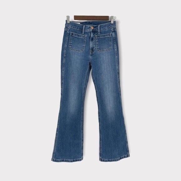 GAP | Jeans | 8p34 Gap High Rise Patch Pocket Flare Jeans In Medium Indigo | Poshmark